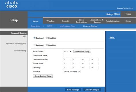 Cisco Linksys E2000 Advanced Wireless N Router