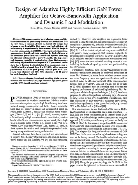 pdf design of adaptive highly efficient gan power amplifier dokumen