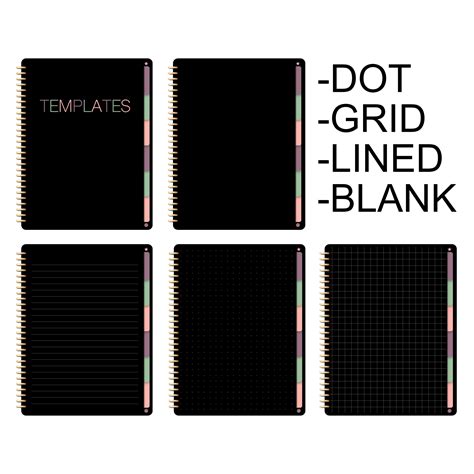 Dark Theme Digital Notebook Goodnotes Notability Notebook With Tabs