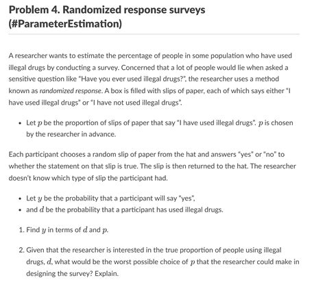 Solved Problem 4 ﻿randomized Response Surveys