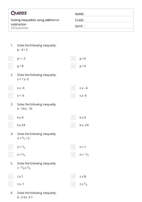 50 Subtraction Within 5 Worksheets For 7th Year On Quizizz Free And Printable