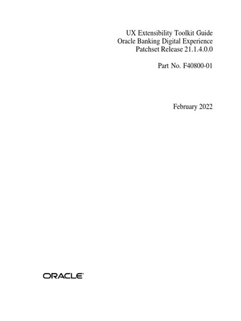 oracle banking digital experience ux extensibility toolkit pdf