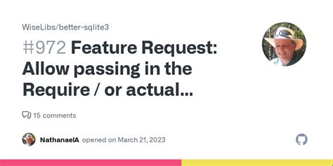 Feature Request Allow Passing In The Require Or Actual Loaded