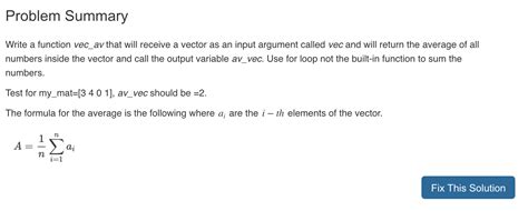 Solved Problem Summary Write A Function Vecav That Will