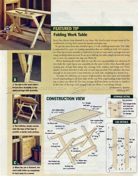 Folding Assembly Table Woodworking Plan
