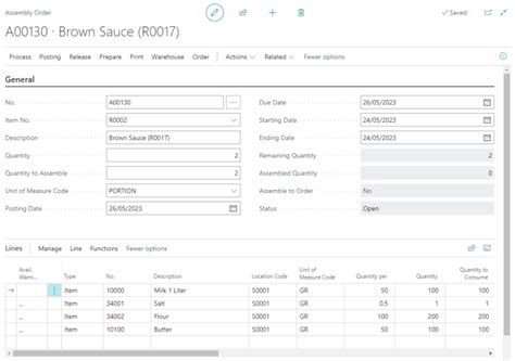 Create Assembly Orders