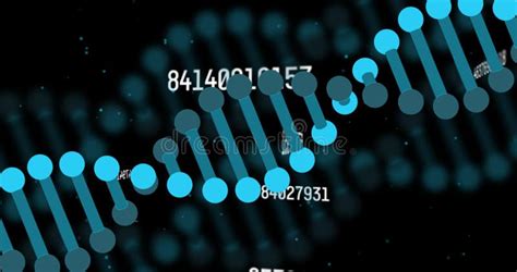 processing scientific data dna strand intertwining with binary coding in animation stock video