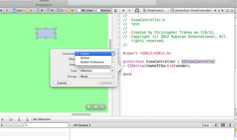 ios5 ios why is there no property field created when i make a