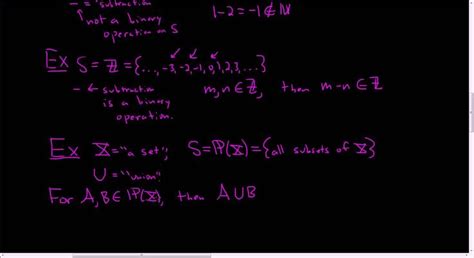 definition of binary operation commutativity and examples video