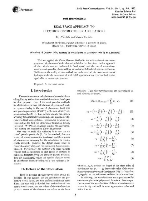 Pdf Real Space Approach To Electronic Structure Calculations
