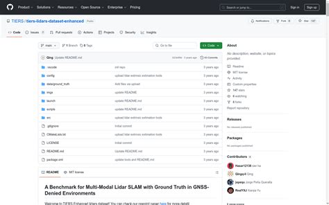 Tiers Lidar Dataset Enhanced激光雷达数据集slam数据集