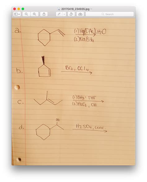 Predict The Major Organic Product S From Each Of The