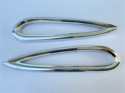 1959 Chevy Impala Full Size Tail Light Bezels 1pair Chrome Finish