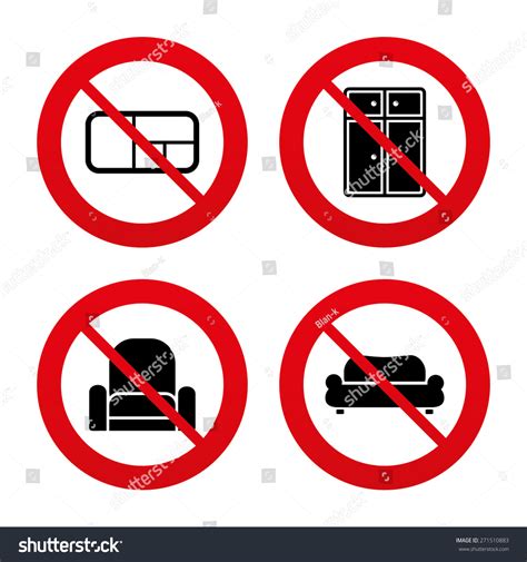 No Ban Stop Signs Furniture Icons Vector De Stock Libre De Regal As