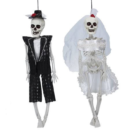 Gisela Graham Mr And Mrs Skeleton Halloween Decorations T