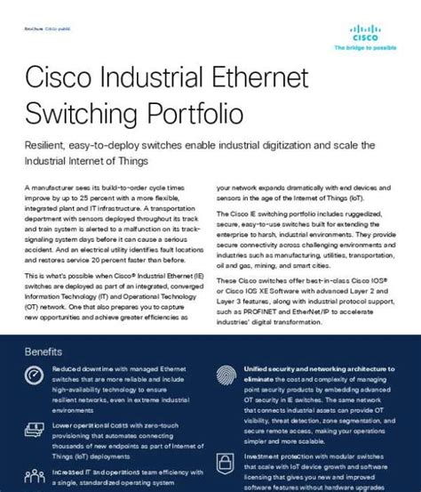 Cisco Industrial Ethernet Switching Portfolio Tener Technologies Llc