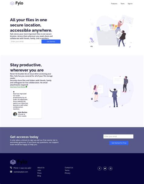Frontend Mentor Fylo Landing Page Made With Html Css And Js Coding
