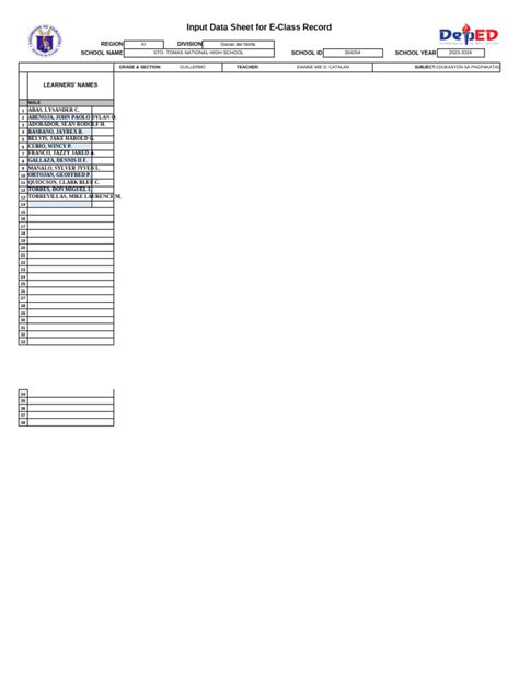 E Class Record Guillermo 2023 2024 Pdf