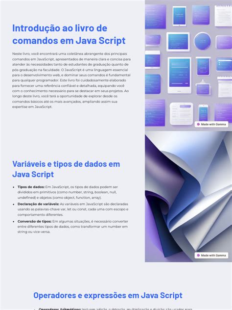 introducao aos comandos em java script pdf script java tipo de dados