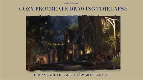 Cozy Procreate Drawing Hogwarts Legacy Hogsmeade Village Youtube