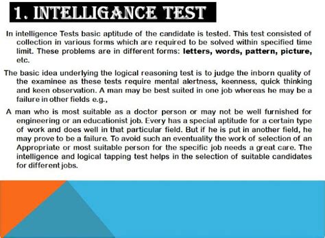 Intelligence Test Complete Explanation And Its Types