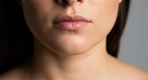 Close Up Of A Womans Full Natural Lips With Subtle Sheen Soft