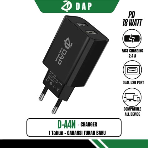 Jual Dap Adaptor Charger Fast Charging Dual Port Usb Charger A Original D A N Pcs