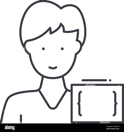 developer icon linear isolated illustration thin line vector web