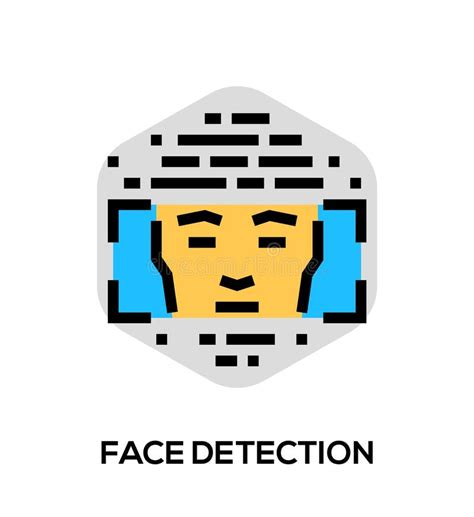 Face Detection Protected Line Icon Secure Access Sign Minimal Line