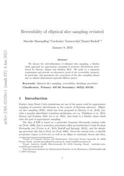 Reversibility Of Elliptical Slice Sampling Revisited DeepAI