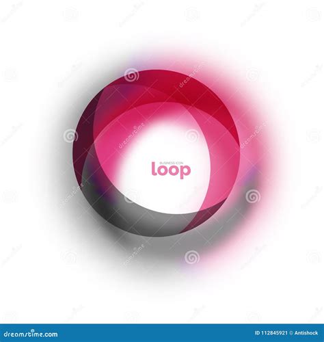 Loop Circle Business Icon Created With Glass Transparent Color Shapes Stock Vector