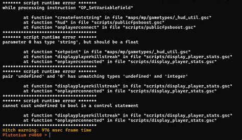 Server Errors Plutonium