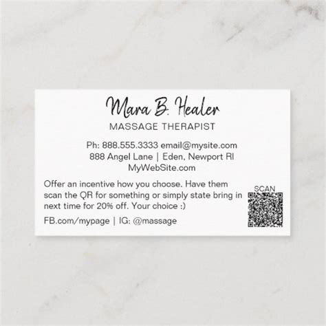 Massage Therapist Massage Therapy Logo Qr Code Business Card Zazzle