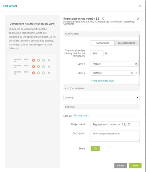 Widget Component Health Check Widget Table View · Issue 269