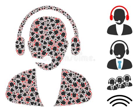 Online Operator Icon Recursive Collage Stock Vector Illustration Of Person Assistance 231775585