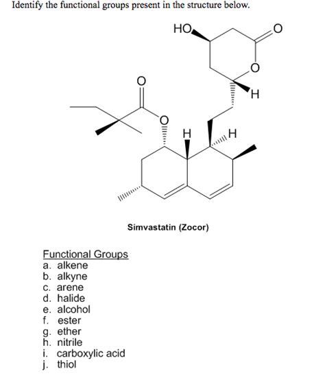 Solved Identify The Functional Groups Present In The
