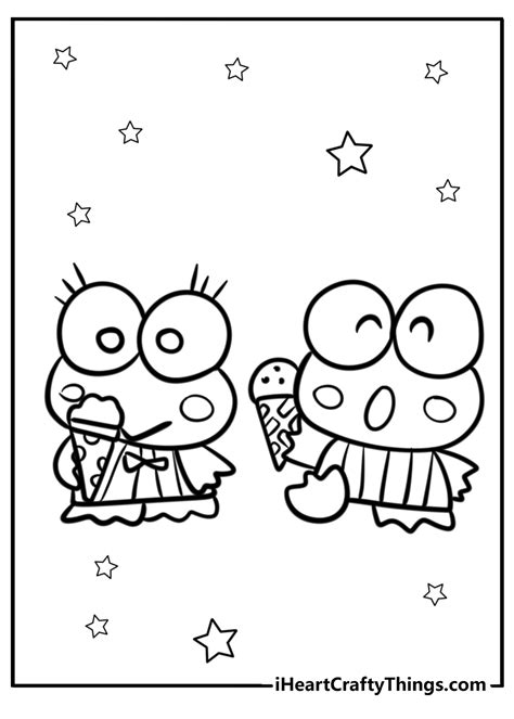 Keroppi Coloring Pages