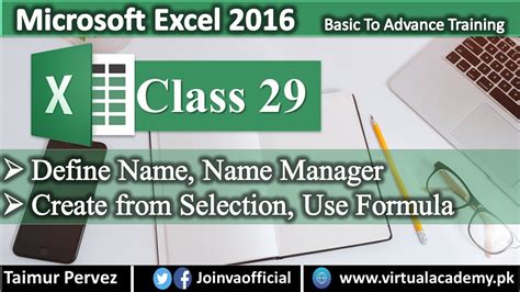 how to use formula in excel define name name manager create from selection 29 youtube