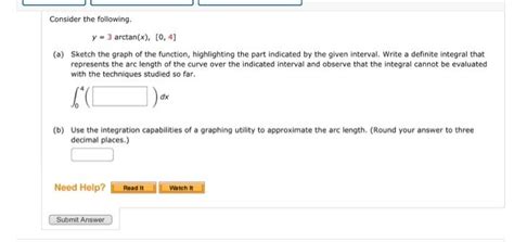 Consider The Following Y Arctan X A Sketch Chegg Com