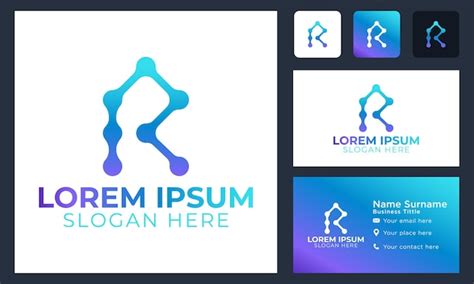 Free Vector Initial Monogram Letter R Creative Technology Concept Logo Design Template