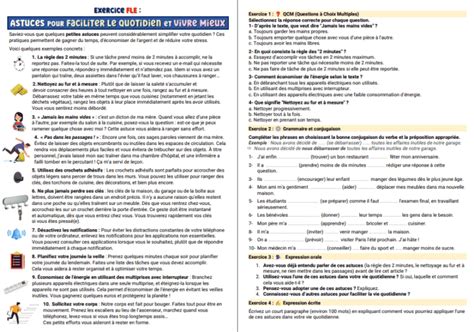 Exercice Fle Astuces Pour Faciliter Le Quotidien Et Vivre Mieux