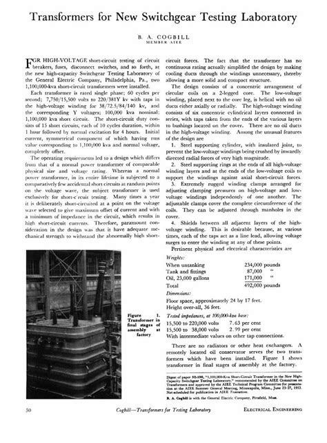 Pdf Transformers For New Switchgear Testing Laboratory Dokumen Tips