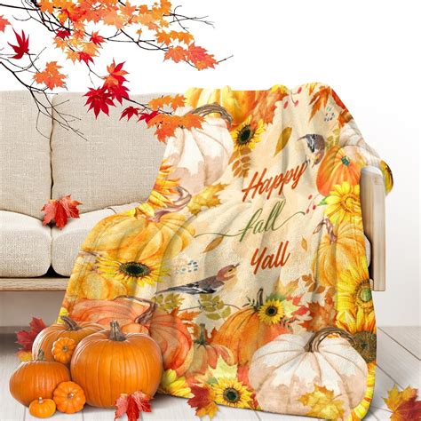 Autumn Pumpkin Blanket Fall Throw Blanket Thanksgiving Decor Soft