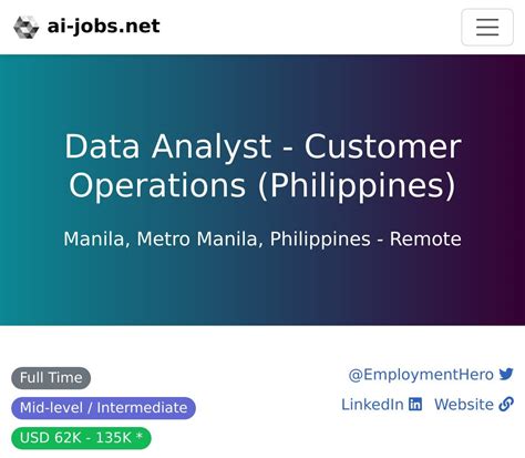Hiring Data Analyst Customer Operations Philippines Remote Raimljobs