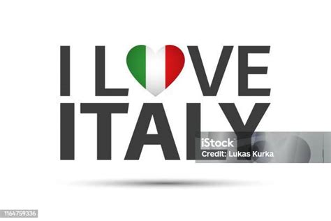 나는 이탈리아 기호 이탈리아의 국기와 마음과 이탈리아 어 비문 흰색 배경에 고립 된 간단한 벡터 그림을 사랑 관광에 대한 스톡 벡터 아트 및 기타 이미지 Istock