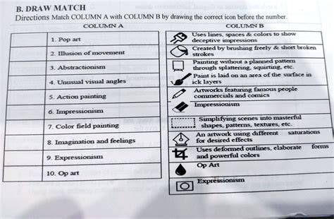 b draw match directions match column a with column b by drawing the