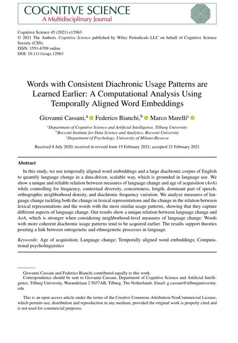Pdf Words With Consistent Diachronic Usage Patterns Are Learned