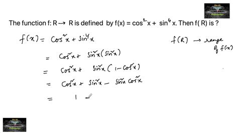 the function f r to r is defined by f x cos 2x sin 4x then f r