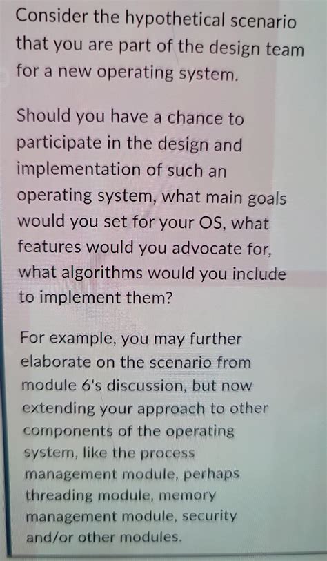 Solved Consider The Hypothetical Scenario That You Are Part