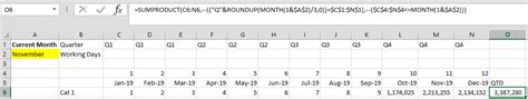 Excel Sum Qtd Values Based On Selected Month Stack Overflow